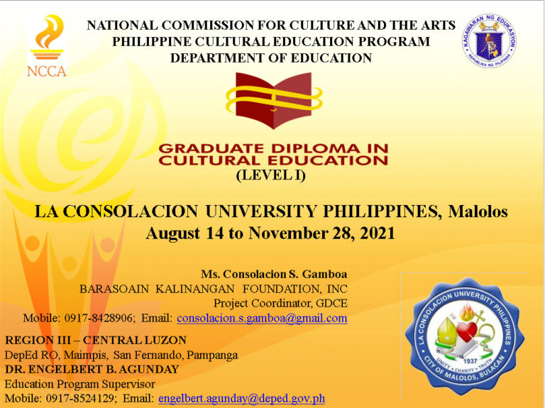 Culture Based Higher Education Programs – CulturEd: Philippine Cultural ...